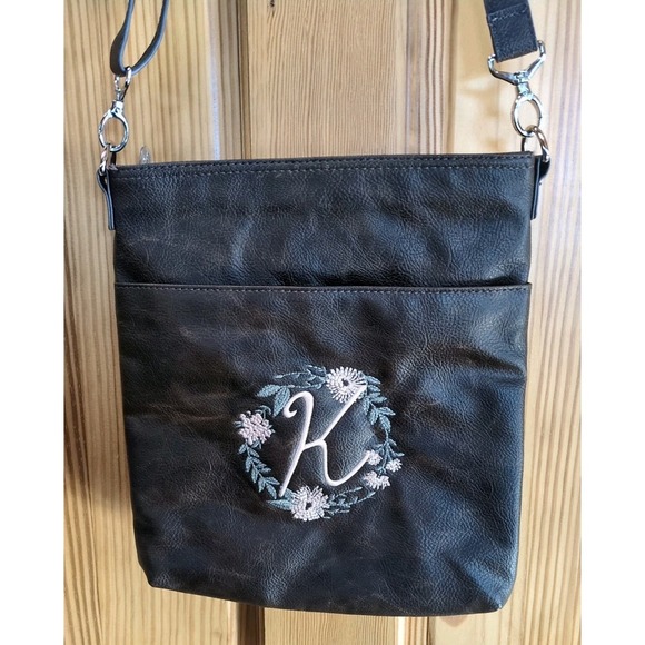 thirty-one | Bags | Thirtyone Brown Pink Faux Leather Crossbody Bag ...